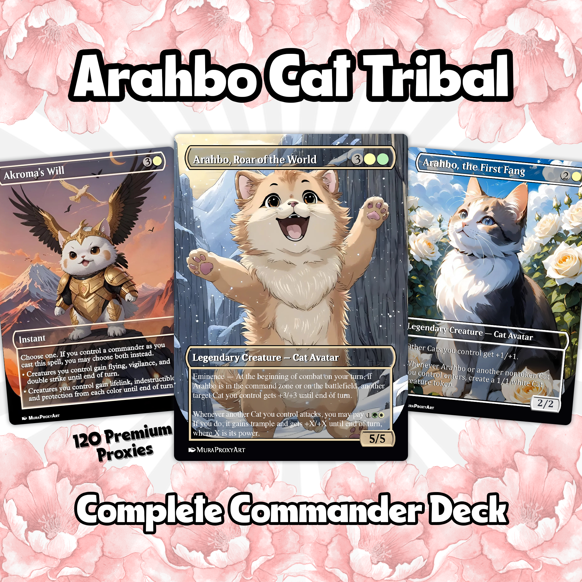 Arahbo Cat Tribal Proxy Commander Deck, 100 Cards + 14 Free Tokens | C ...