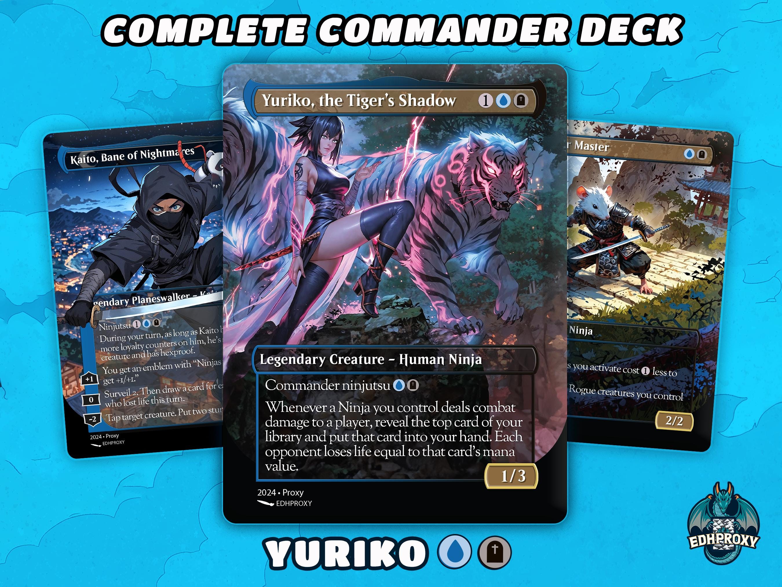 Yuriko Commander Deck Anime Style Custom MTG Cards Proxy EDH Premium H ...